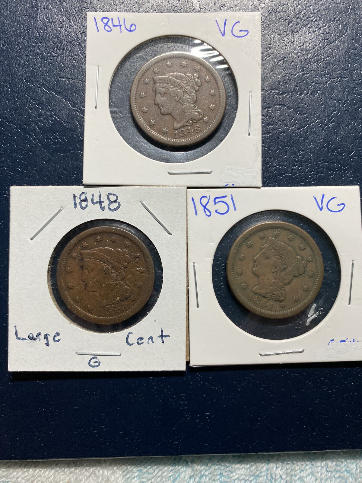 1846,1848,1851 Large Cents. Lot Of 3. | eBay