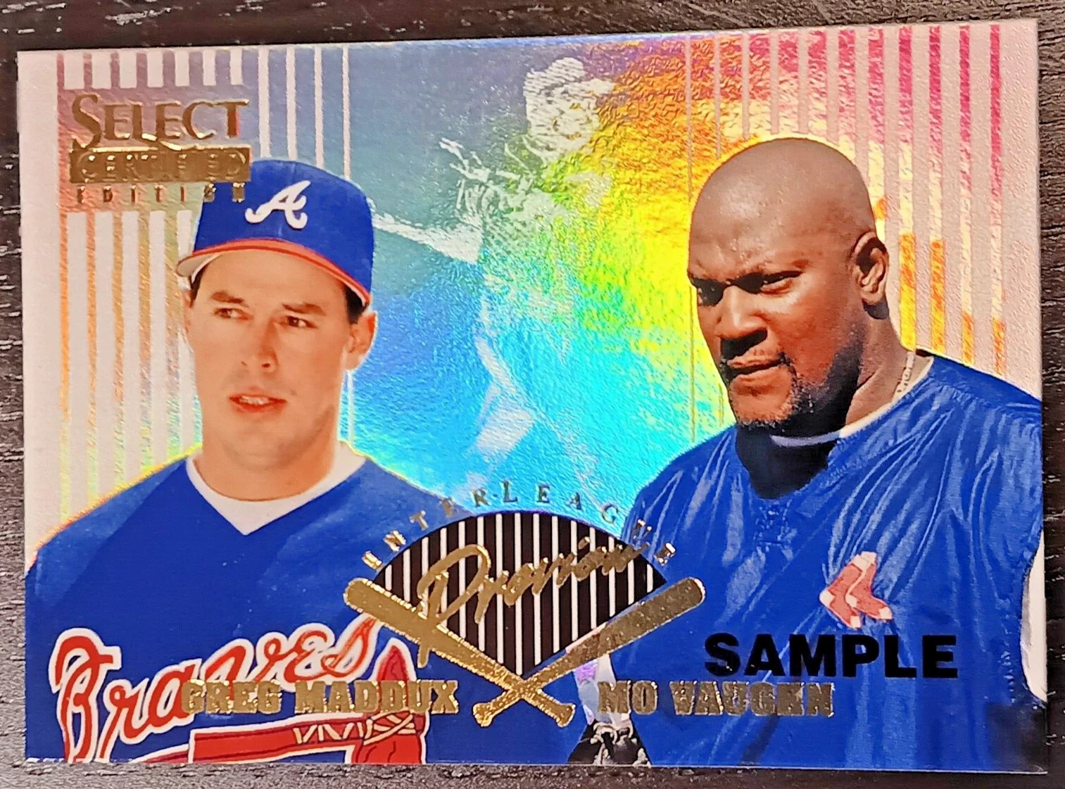 RARE SSP SAMPLE Greg Maddux Vaughn 1996 Select Certified Interleague ...