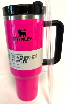 Stanley NEON ELECTRIC PINK Cup 40 oz Quencher H2.0 Stanley Tumbler NEW ...