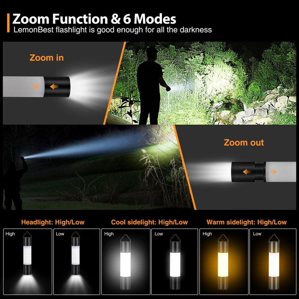 Rechargeable LED Camping Lantern Work Light Flashlight Outdoor Tent ...