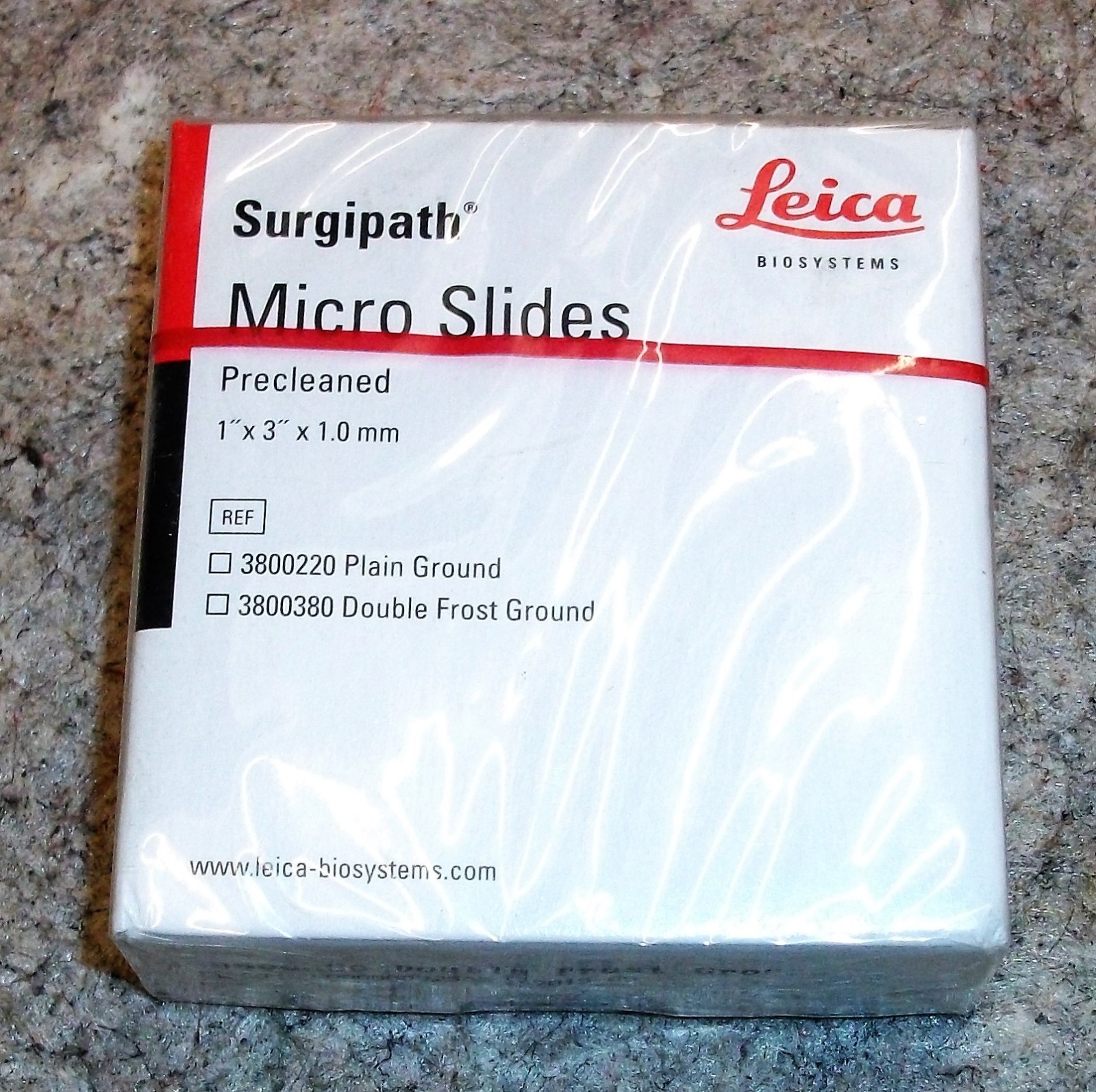 LEICA 3800380 SURGIPATH MICROSCOPE SLIDE 1" X 3" X 1MM DOUBLE FROST ...