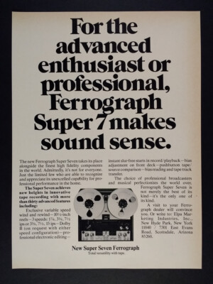 1975 Ferrograph Super Seven 7 Reel Tape Deck vintage print Ad | eBay UK