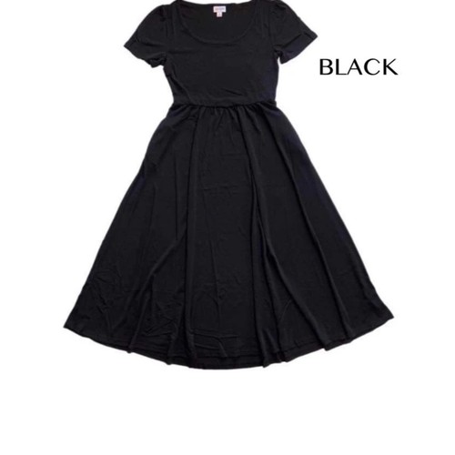 Lularoe Riley Black Midi Dress | eBay