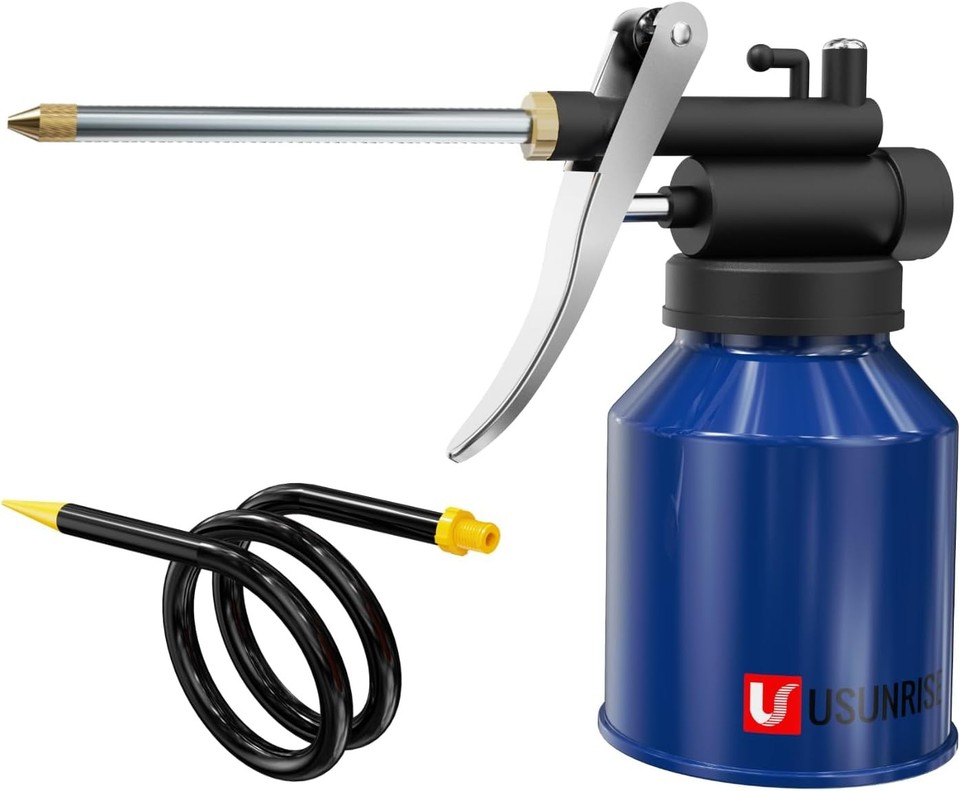 Oil Can Pump Heavy Duty Pistol Type Oiler with Metl & Flexible Spout ...