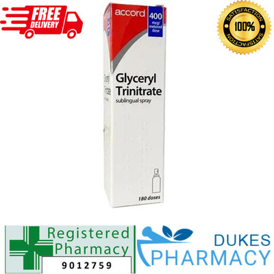 Glyceryl Trinitrate Sublingual Spray - 180 doses | eBay UK