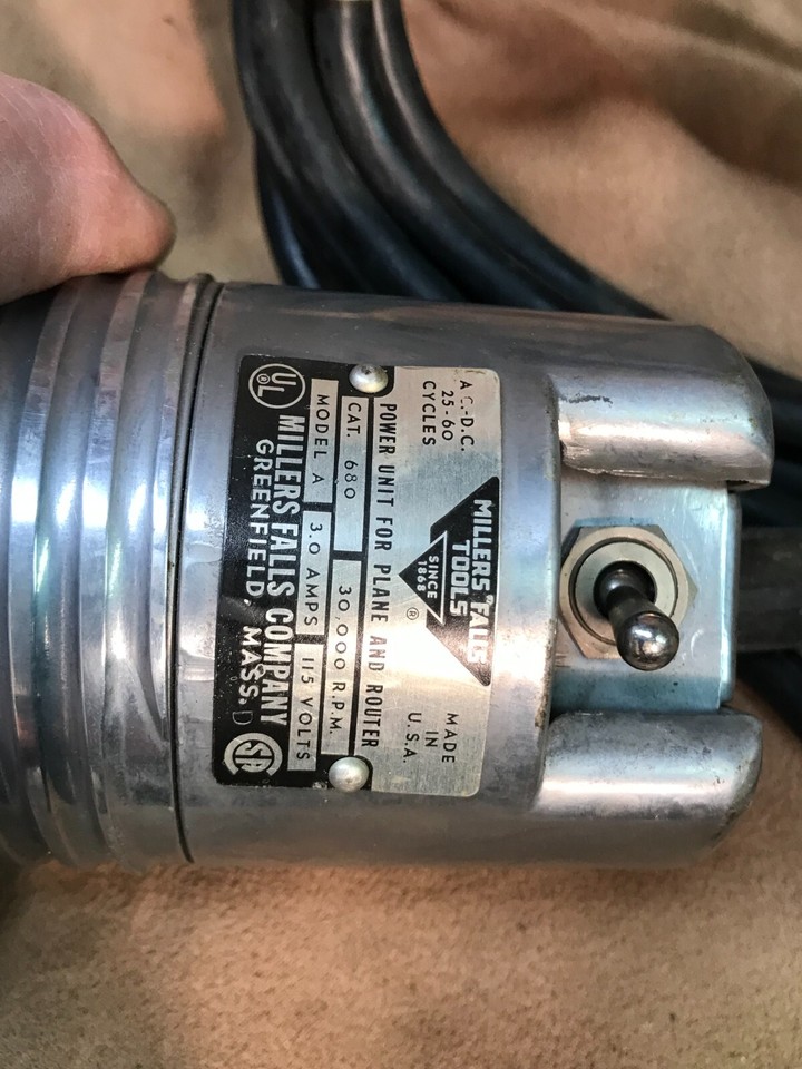 Millers Falls electric motor life time guarantee router/ planer motor ...