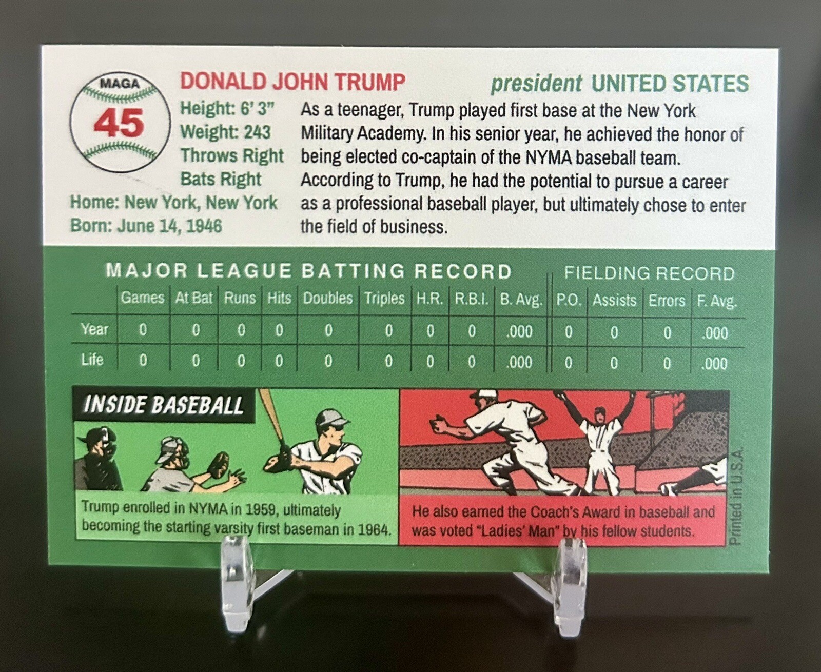 Topps 1954 DONALD TRUMP President Baseball Card - Custom Art | eBay