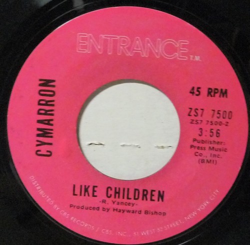 CYMARRON - "RINGS / LIKE CHILDREN" 45 RPM FROM 1971 $5 COMBINED SHIP ...
