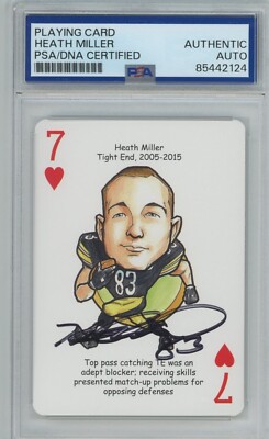 Heath Miller Steelers Hero Deck Playing Card PSA/DNA Signed Auto ...