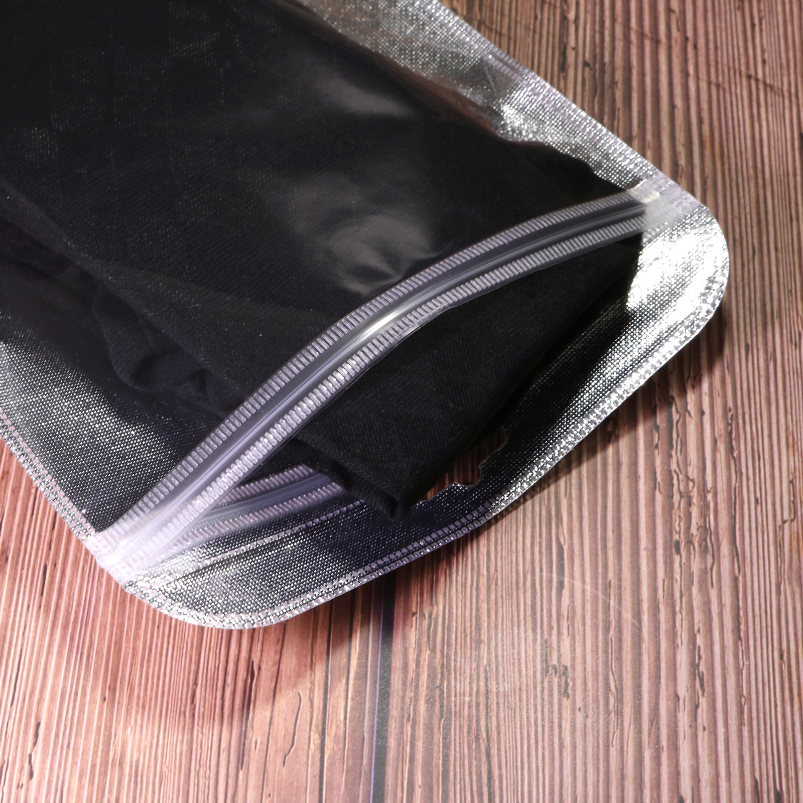 50 pcs Flexible Clear/Silver Zip Lock Clothing Storage Bag w/Hang Hole ...