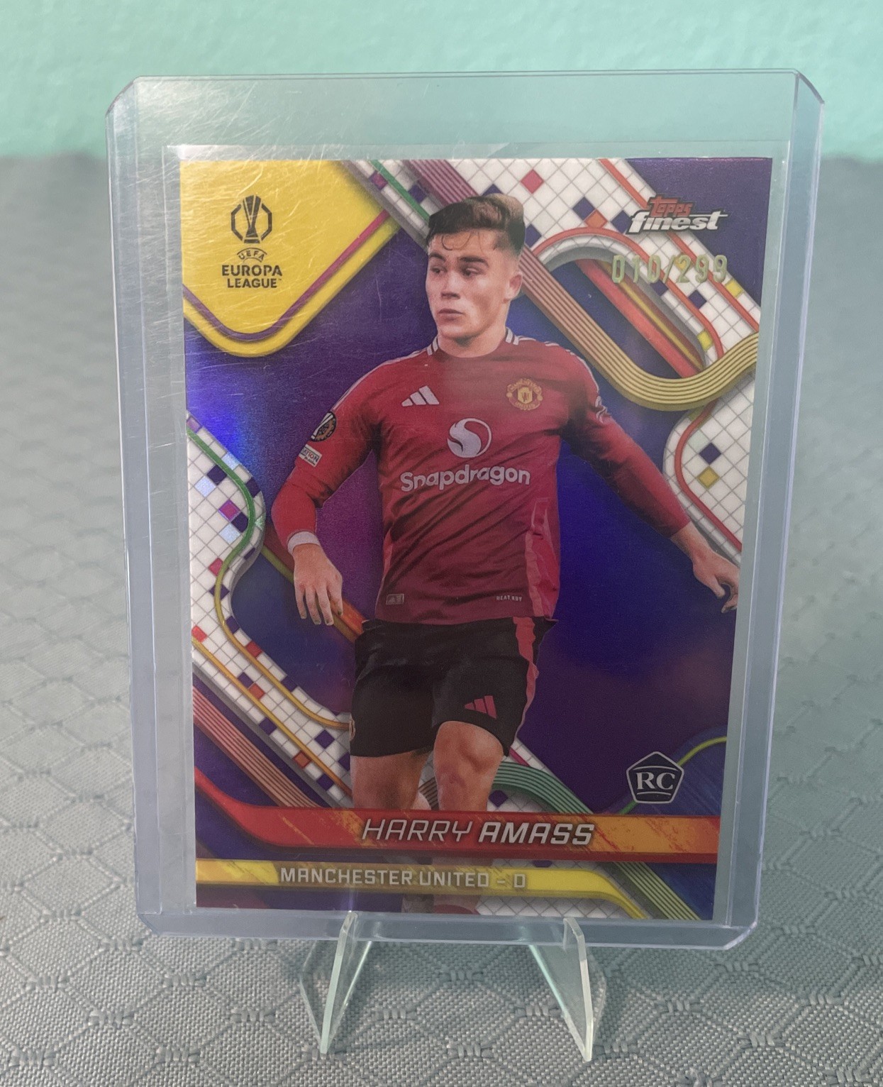 Harry Amass 2024-25 Finest UEFA Rookie Purple 010/299 Manchester United ...
