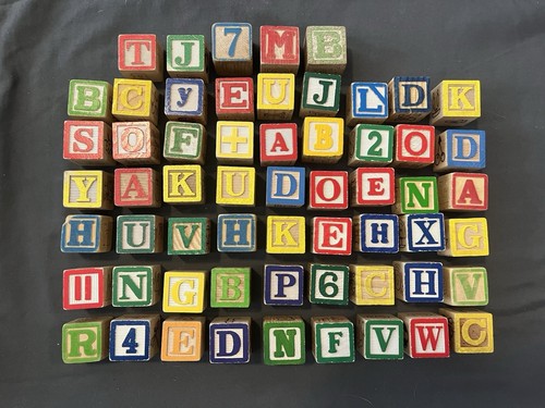 59 Vintage Wooden Alphabet Building Blocks for Children (Lot# A) | eBay