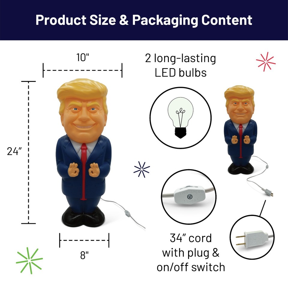 Goofballs Giant President Trump Light Up Blow Mold Lamp -New For 2025 ...