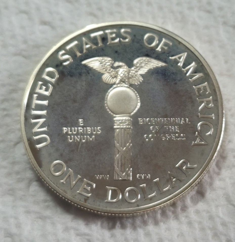 1989 S 90% Silver $1 Congess Commemorative. Estimated Proof 66 .7734 ...