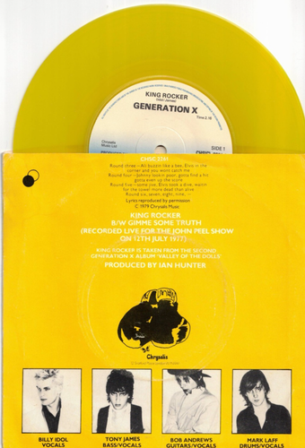 punk vinyl records Generation X, King Rocker. Yellow Vinyl vg+ | eBay UK