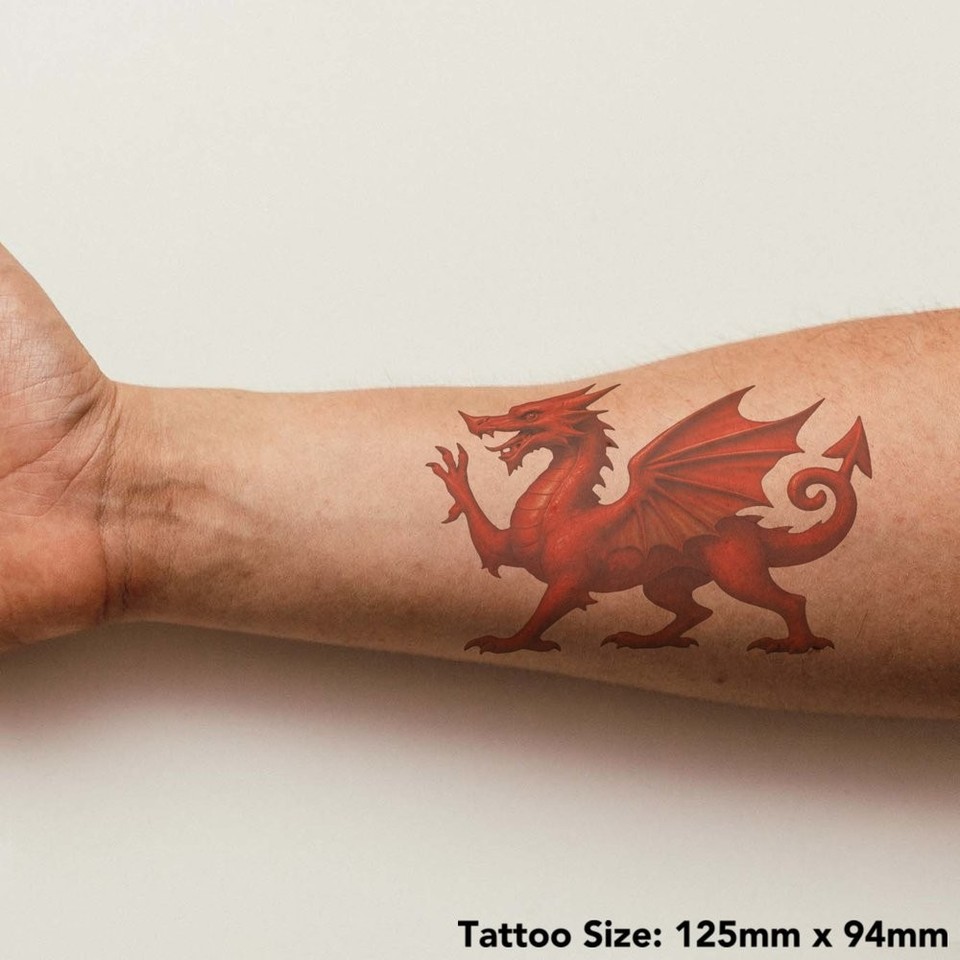'Red Welsh Dragon' Temporary Tattoos / Transfers (TO00088247) | eBay UK