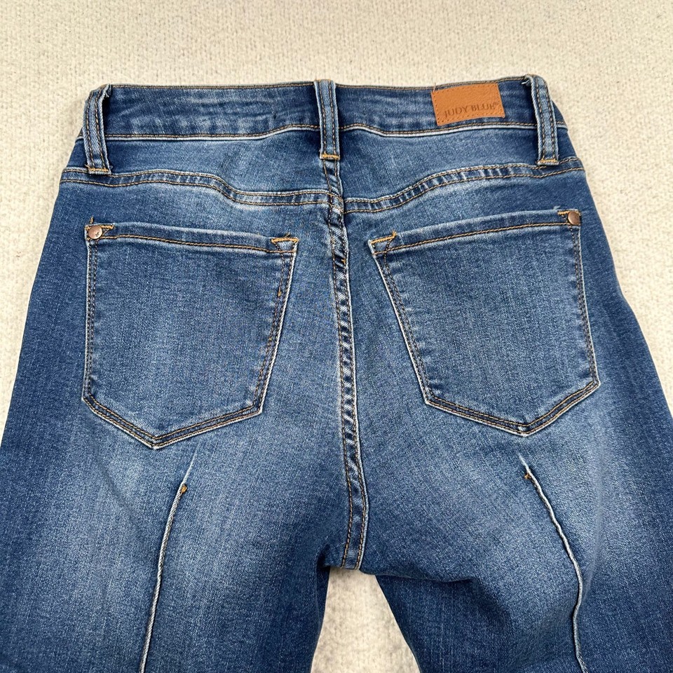 Judy Blue Jeans Womens 1/25 Straight Fit Center Seam Mid Rise Faded ...