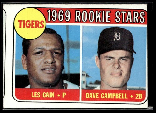 1969 Topps MC Severely Miscut Tigers Rookies - Les Cain/Dave Campbell ...