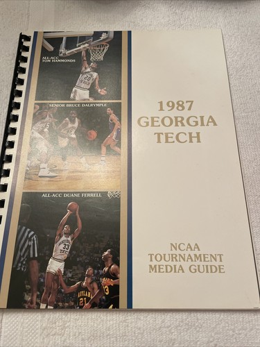 1987 Georgia Tech NCAA Tournament Media Guide Oliver Scott And Anderson ...