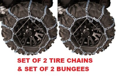 REAR ATV TIRE SNOW ICE CHAINS 25X11X12 25X11-12 10 V BAR SPORTSMAN 500 ...