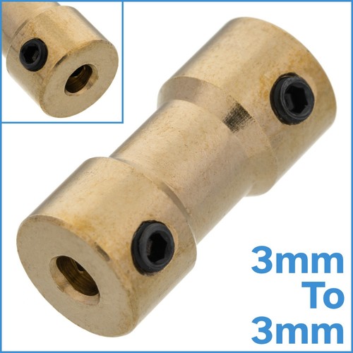1pc Brass Shaft Coupler 3mm To 3mm Solid Straight Motor Shank Coupling ...