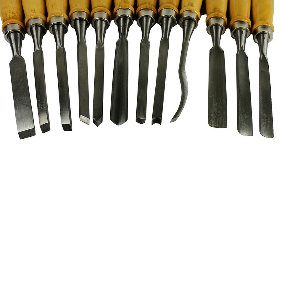 12 Pcs Wood Carving Hand Chisel Professional Woodworking Gouges Steel ...
