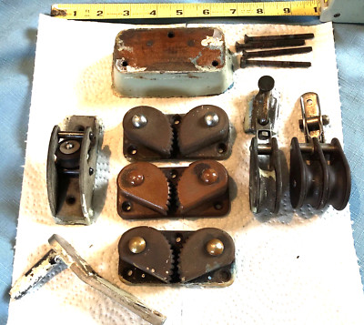Vintage Sailing Yacht Marine Boat Parts/ Block Pulley Clam Cleat ...