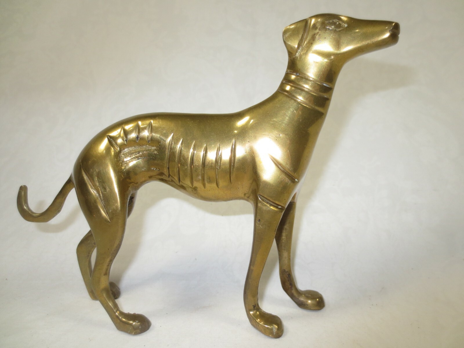Vintage Racing Brass Greyhound Dog Figurine wax cast from sculpture 5 ...