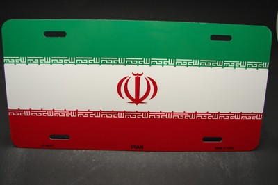 IRAN FLAG METAL CAR LICENSE PLATE TAG. PERSIA IRANIAN FLAG CAR LICENSE ...