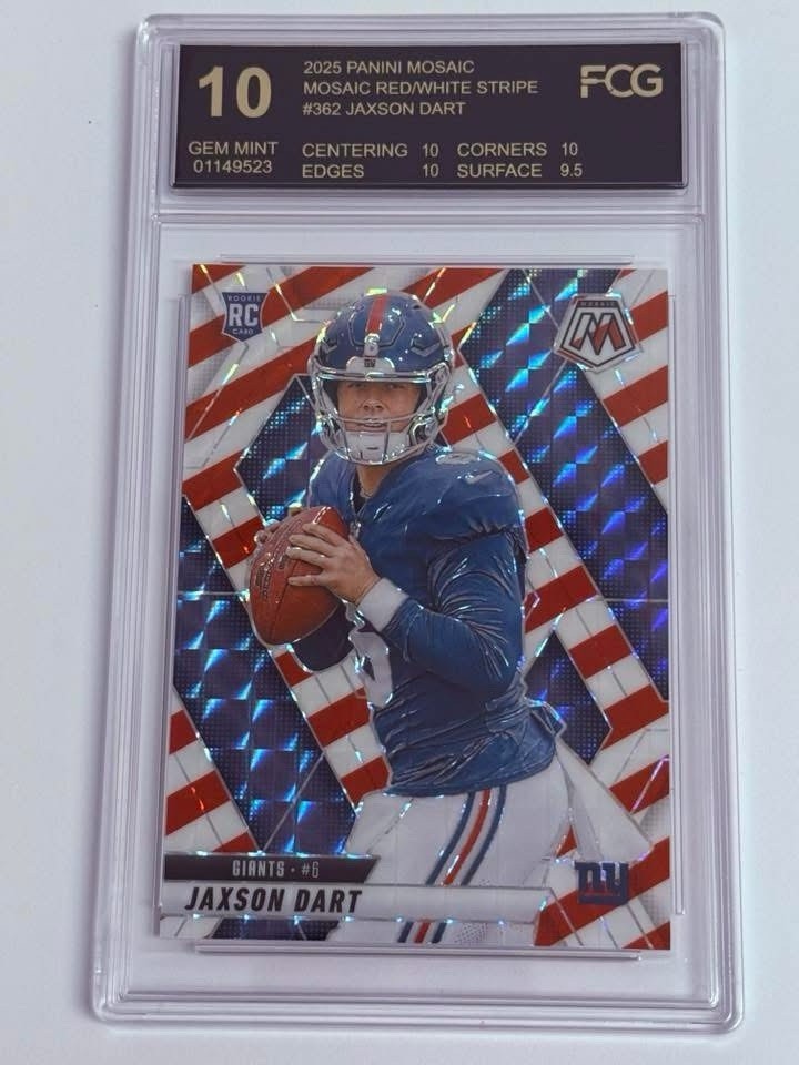 2025 Mosaic Jaxson Dart Red & White Stripe Prism (RC) | eBay