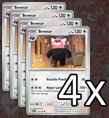 4x Bewear 112/132 - ME01: Mega Evolution - Pokémon TCG | eBay