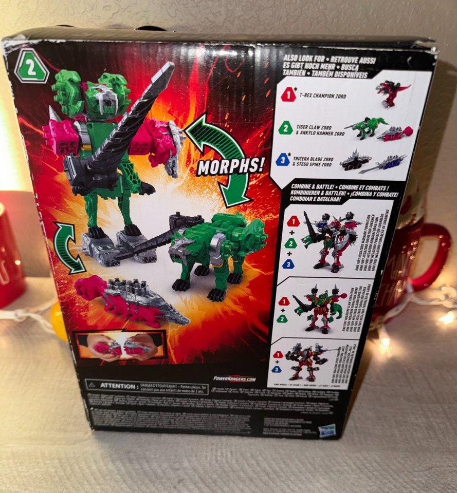 Power Rangers Dino Fury Transformers Ankylo Hammer Zord & Tiger Claw ...