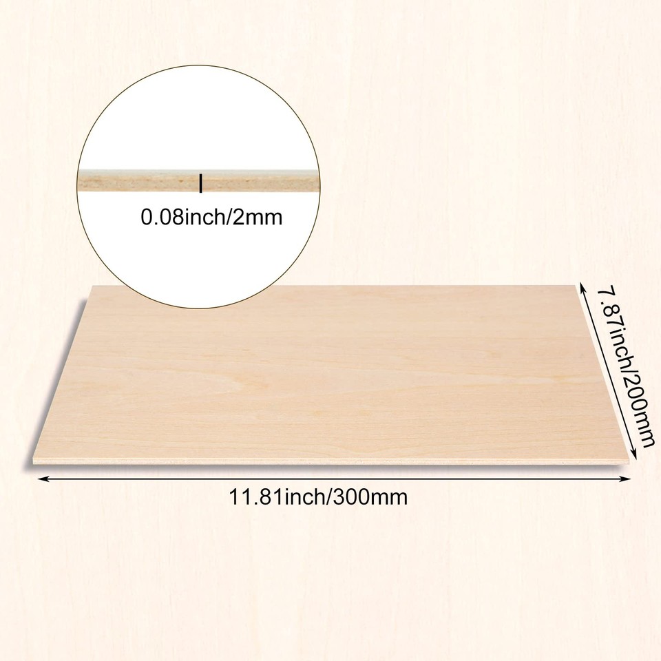 25 Pack 8 x 12 Inch Basswood Sheets, 1/16 Thin Craft Plywood Sheets ...