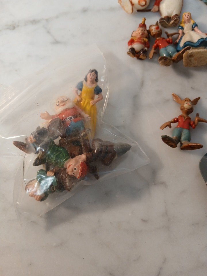Vintage 1960's Marx Tinykins Miniature Cartoon Figure Lot Disney Snow ...