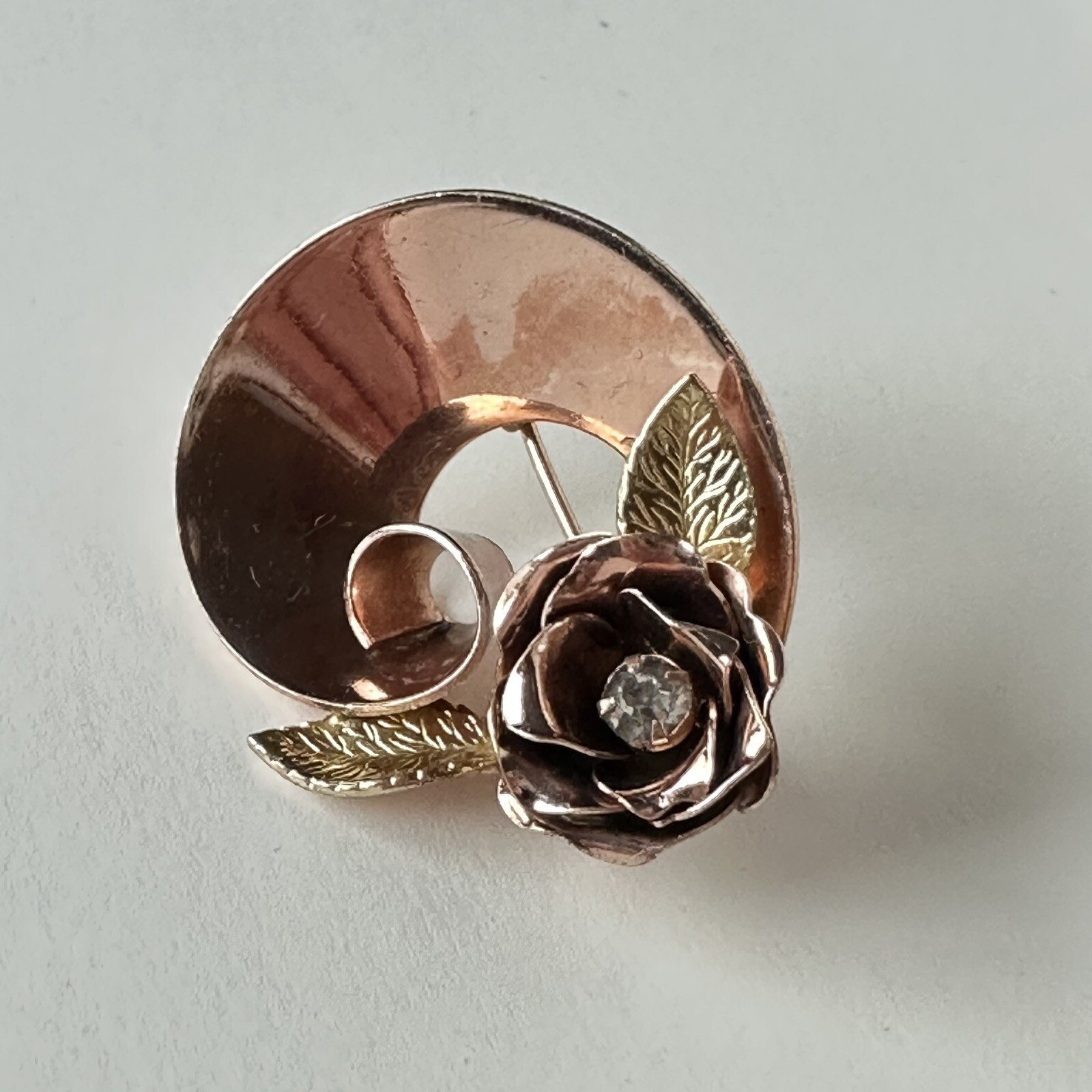 Vintage Signed Early CORO Slant Script Vermeil BROOCH… - Gem