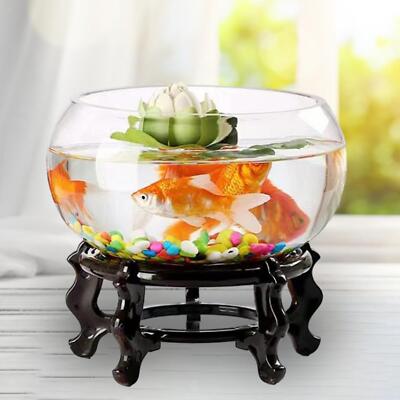 Wood Fishbowl Stand Pedestal Planter Stand Plant Stool Decorative Round ...