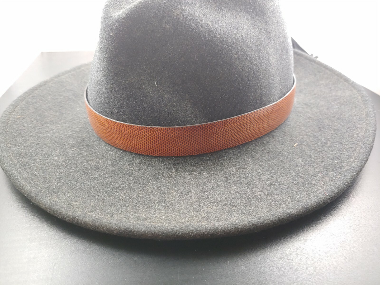 BROWN snake skin hatband hat band adjustable HANDMADE Western cowboy ...