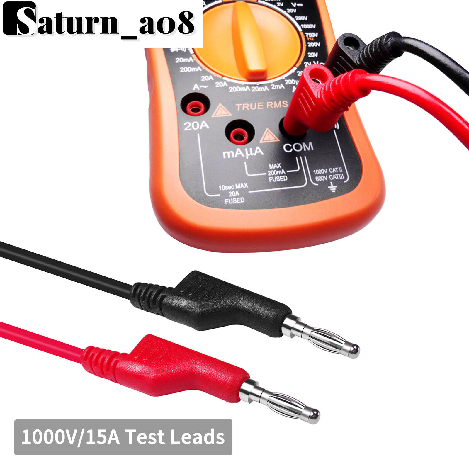 5PCS 4mm Stackable Banana Plug Multimeter Test Leads 100cm Cable 1000V ...