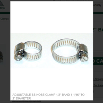 ADJUSTABLE SS HOSE CLAMP 1/2" BAND 1-1/16" TO 2" DIAMETER # HC2-24S | eBay