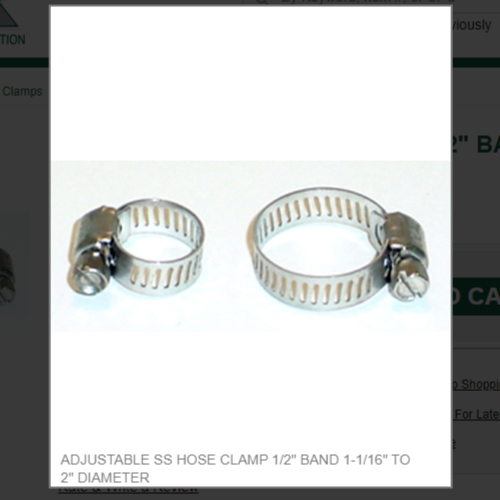 ADJUSTABLE SS HOSE CLAMP 1/2" BAND 1-1/16" TO 2" DIAMETER # HC2-24S | eBay