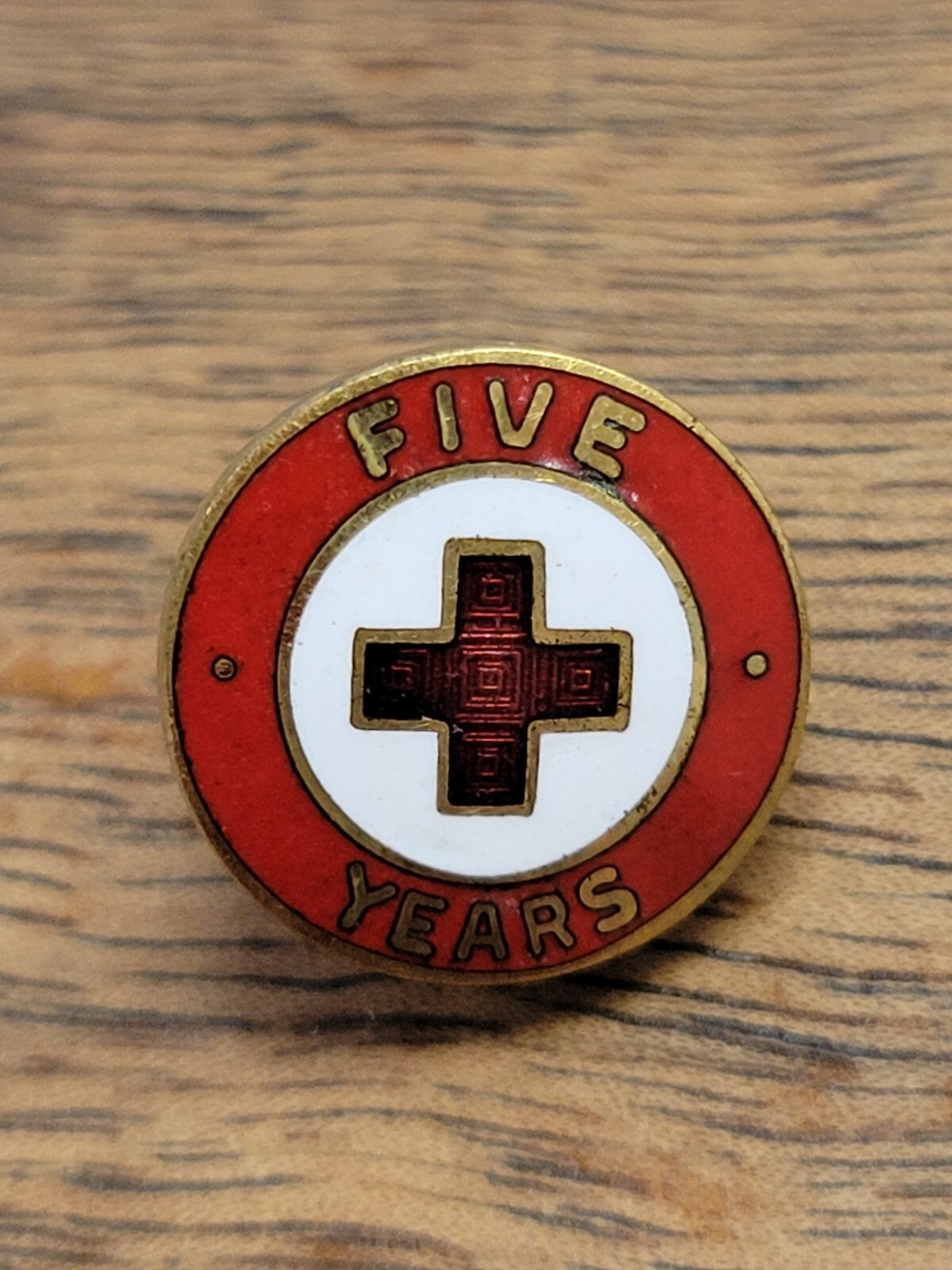 Vtg American Red Cross Lapel Pin Pinback 5 Five Years Service Award ...
