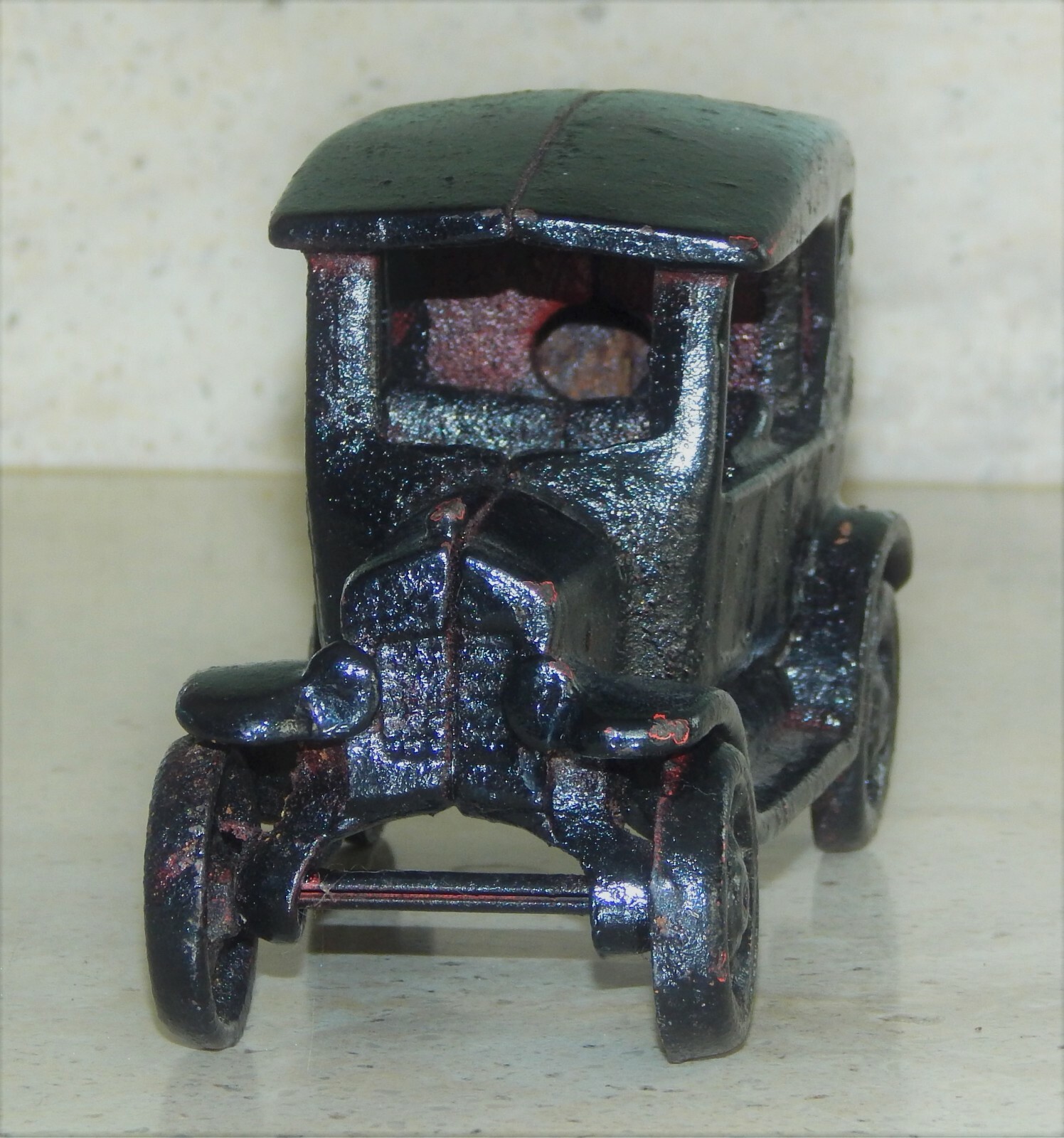 Vintage Antique Art Cast Iron Model T Ford 6" Sedan Toy Car JM135 w ...