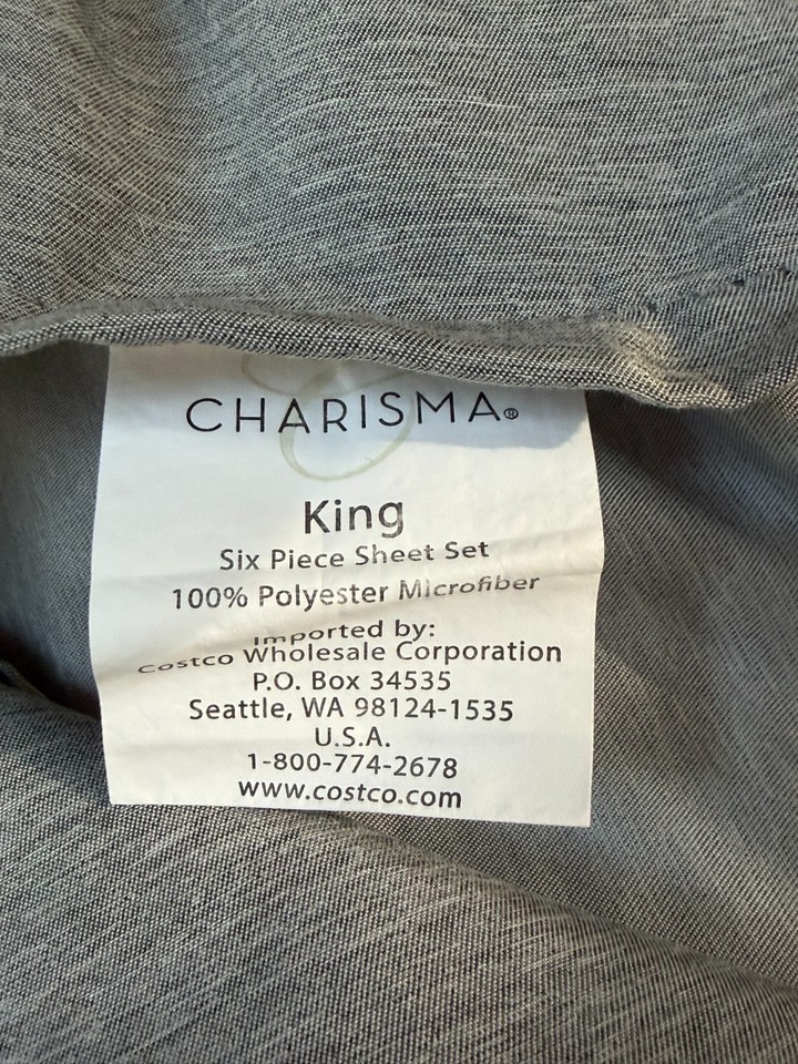 Charisma King size microfiber 4-piece sheet sets (lot of 2 sets) grey ...