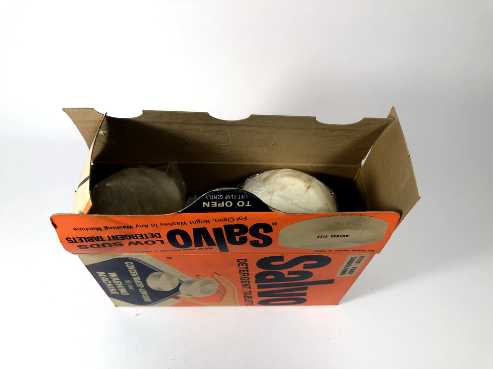 Vintage SALVO Laundry Detergent Soap Tablets- 2/3 FULL Box | eBay