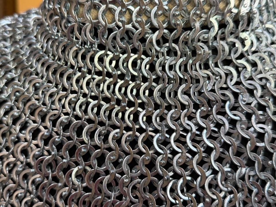8mm Dome Riveted Chainmail Neck Guard – Mild Steel LARP & Reenactment ...