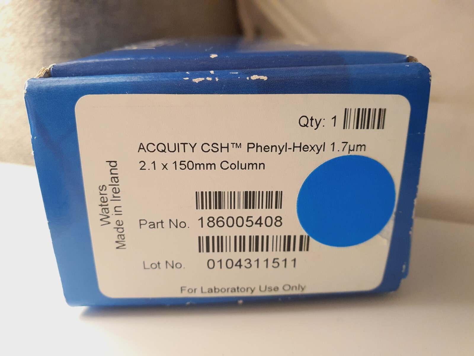 Item number: 186005408 UPLC Column ACQUITY CSH Phenyl Hexyl 150x2.1mm 1 ...