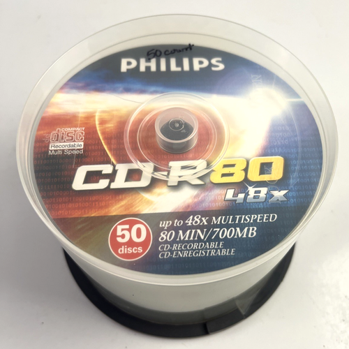 Phillips CD-R 80 48x 50 Discs Recordable New Open Box | eBay