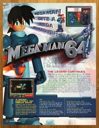 2000 Mega Man 64 N64 Nintendo 64 Print Ad/Poster Authentic Official ...