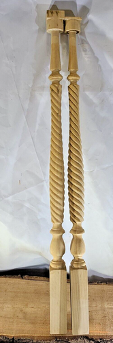 Hardwood Turned Wood Spindle Baluster 30 1 3/4 inches Lot of 2 | eBay