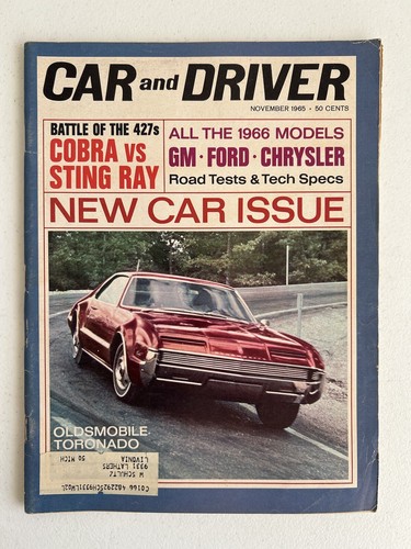 Car And Driver Magazine November 1965 “ New ‘66 Car Issue” | eBay